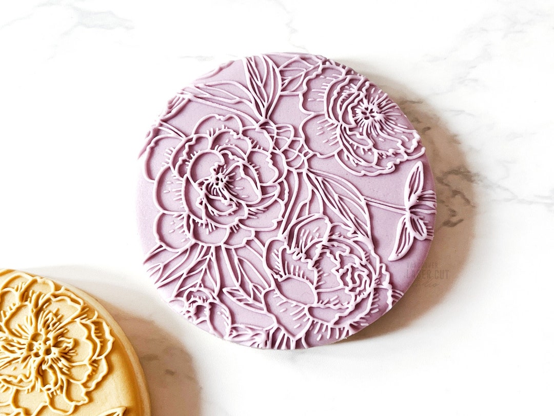 Vintage Floral Pattern 3 Raised Fondant Embosser Stamp Cookie Stamp ...