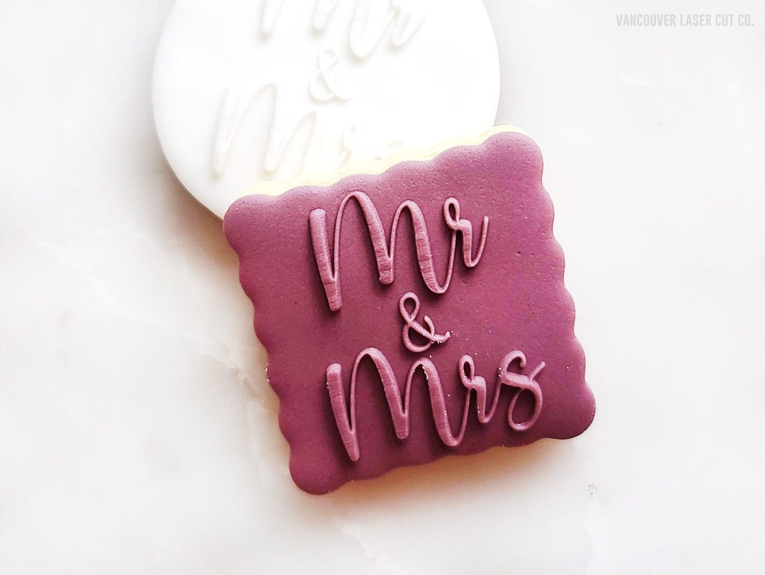 Script Mr & Mrs Fondant Embosser Stamp Wedding Stamp Cookie Stamp ...