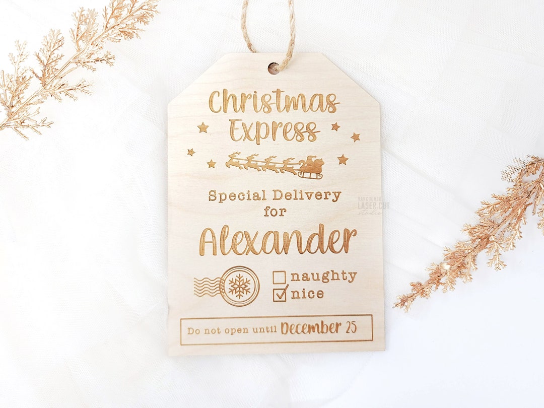 Custom Christmas Gift Tag From Santa Christmas Express Stocking Tag ...