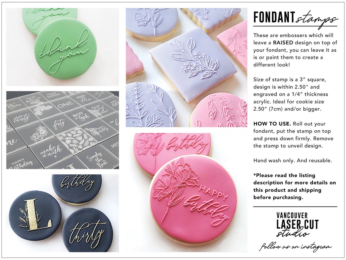 Floral Cookie Fondant Embosser Stamp Cookie Stamp Floral - Etsy