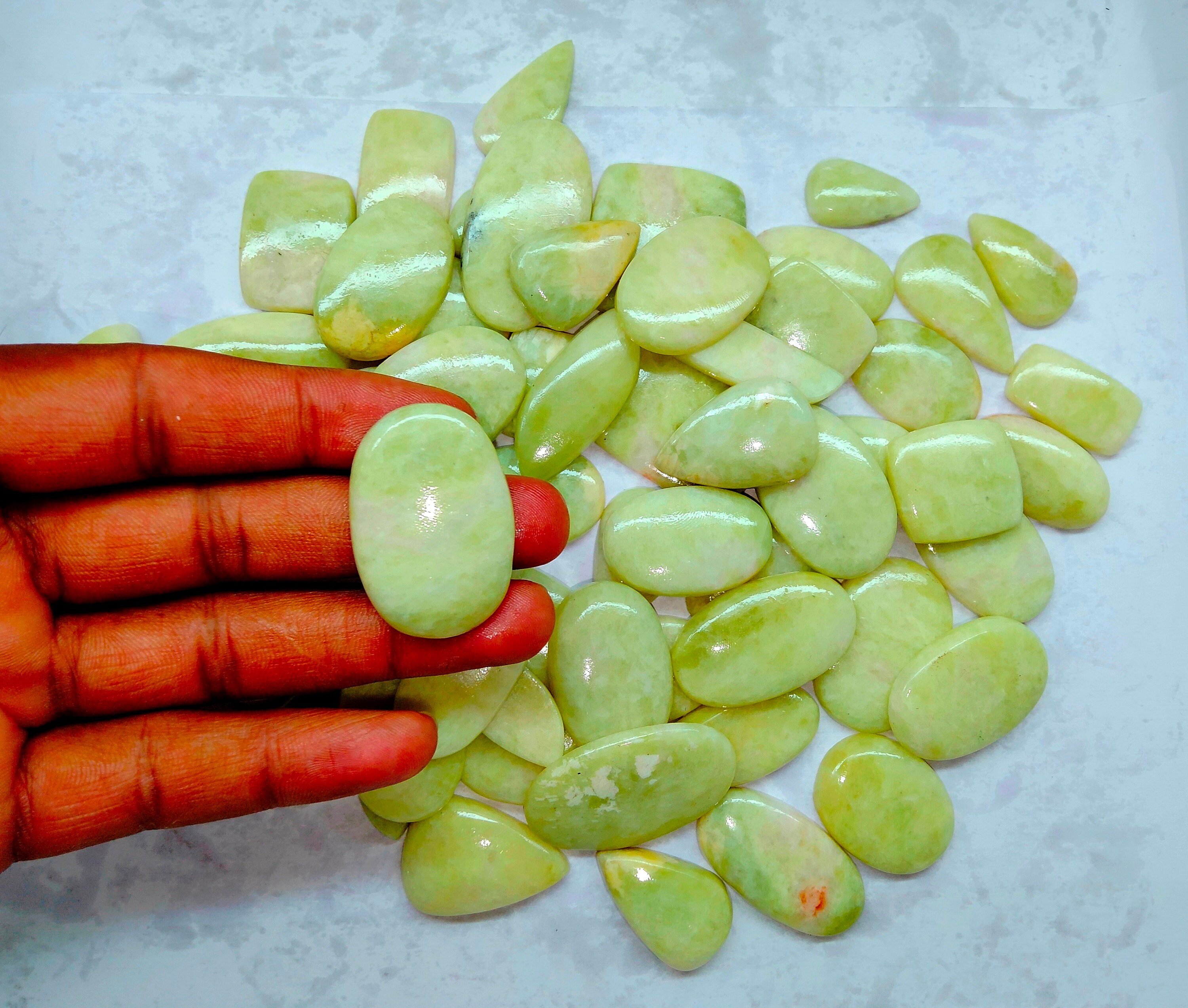 Natural Green Calcite cabochon green calcite gemstone green | Etsy