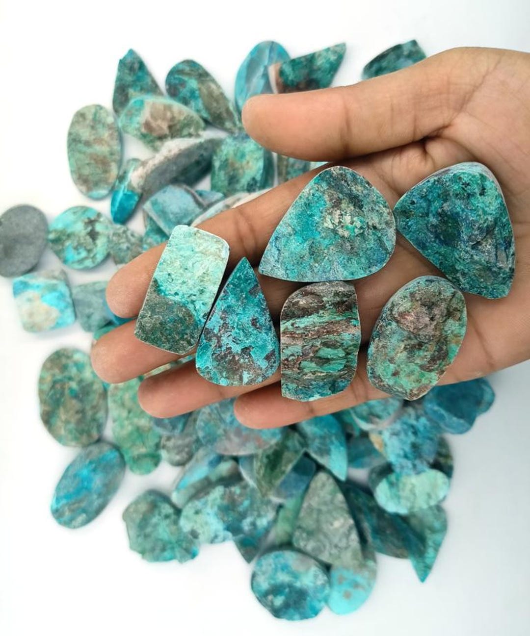 Natural Green Chrysocolla Cabochons Loose Gemstones for Jewelry ...