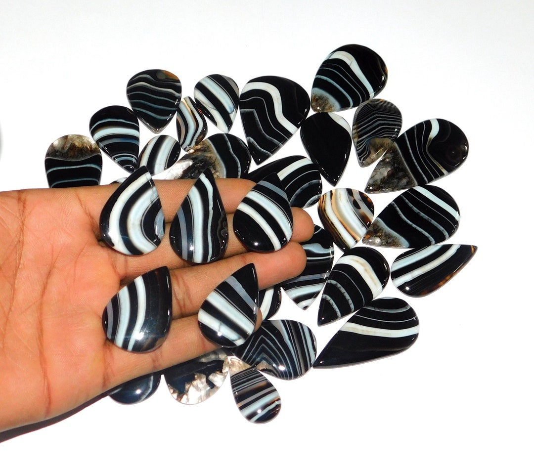 Genuine Black Banded Onyx, 100% Natural Banded Onyx, RARE Banded Onyx ...