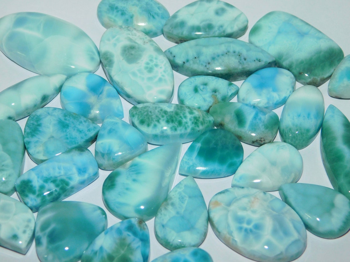 Natural Larimar Stone Grade AAA cabochon Dominican Republic | Etsy