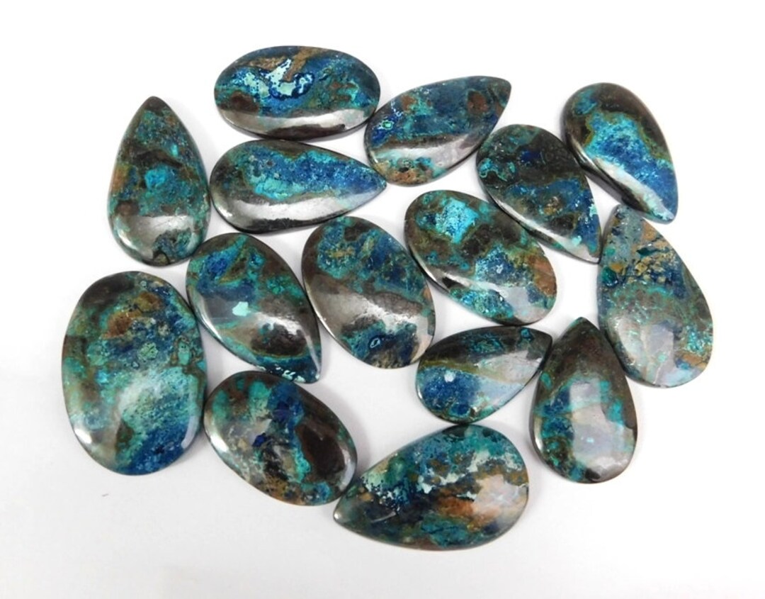 AAA Azurite Chrysocolla Loose Stone. Handmade Azurite Chrysocolla ...