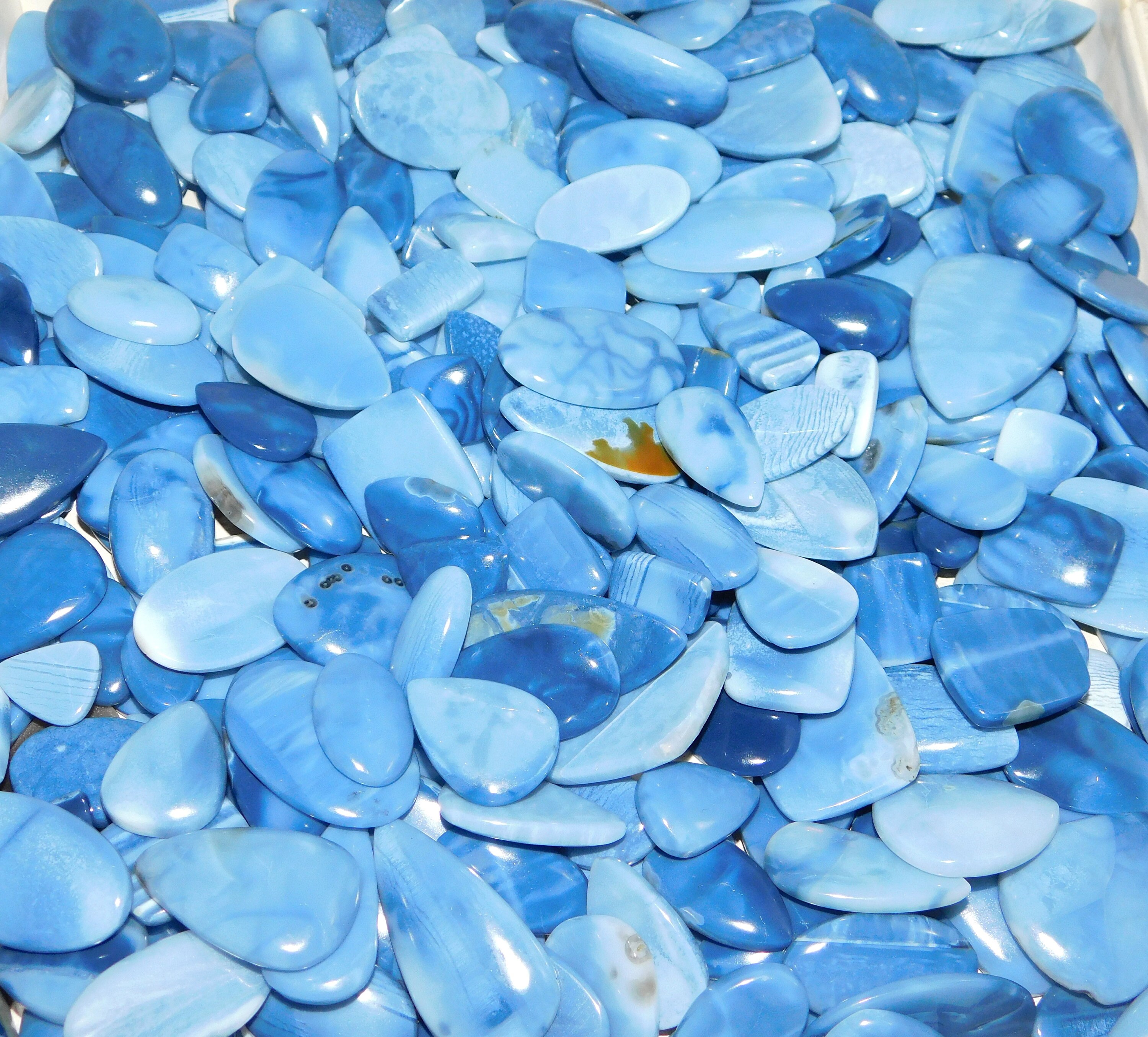 Blue Opal Gemstone Blue Opal Cabochon Semi Precious - Etsy