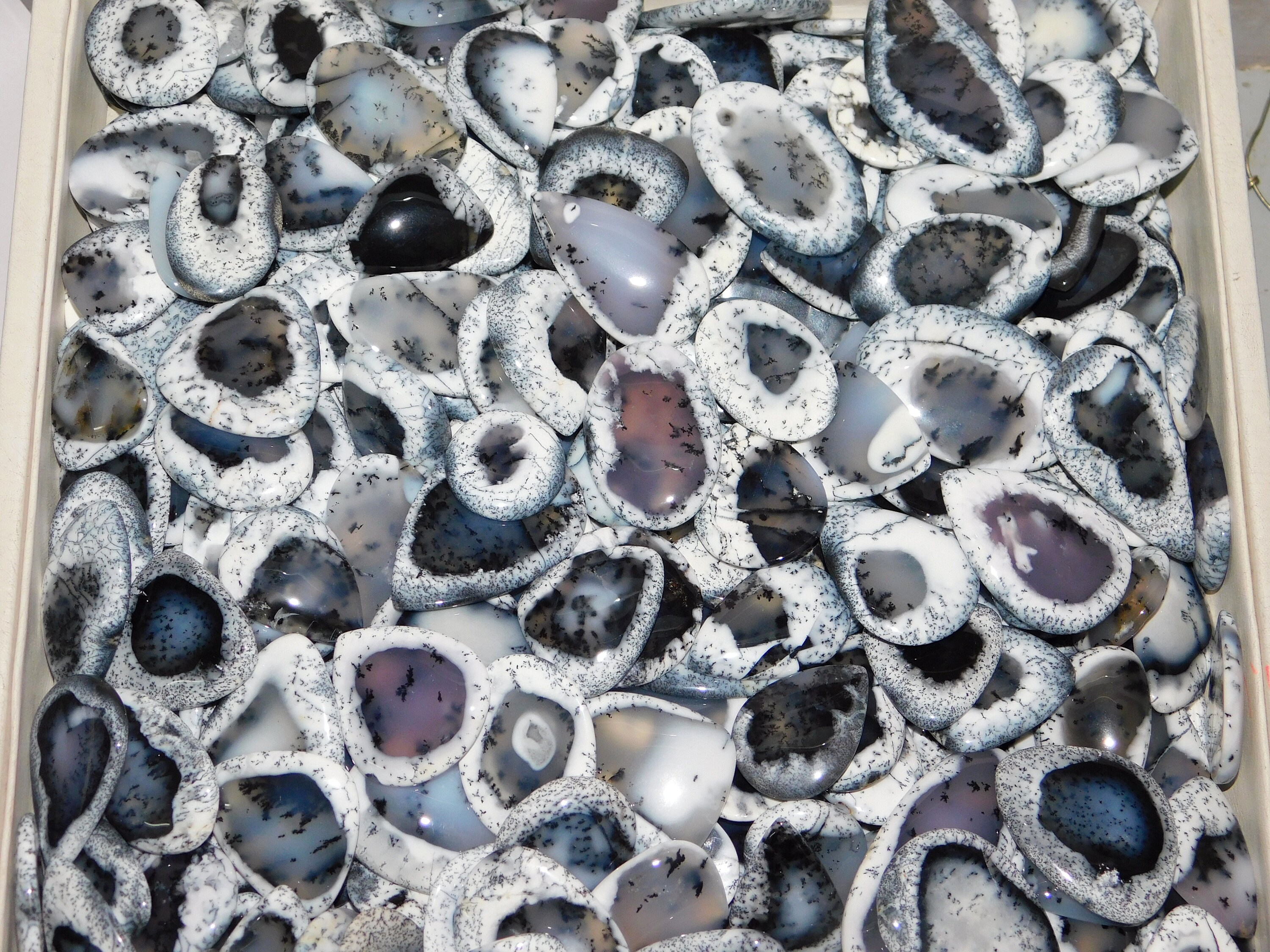 NATURAL White Dendrite Opal Cabochonwire Wraping Dendrite - Etsy