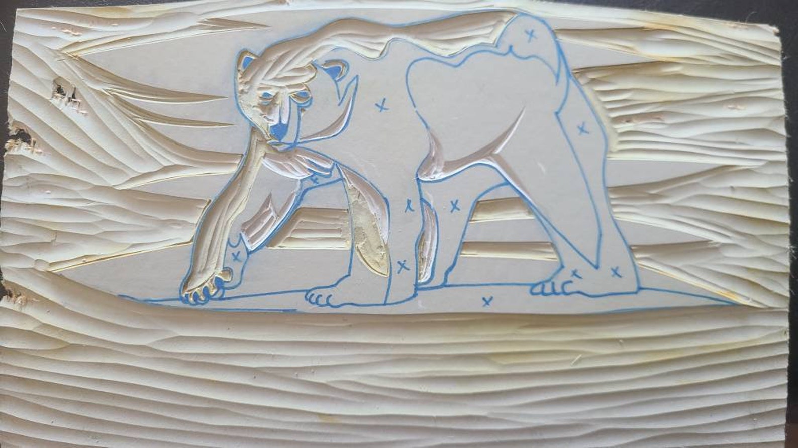 Polar Bear Handmade Linocut Print - Etsy