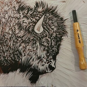 Bison Print Handmade Linocut Print - Etsy Canada