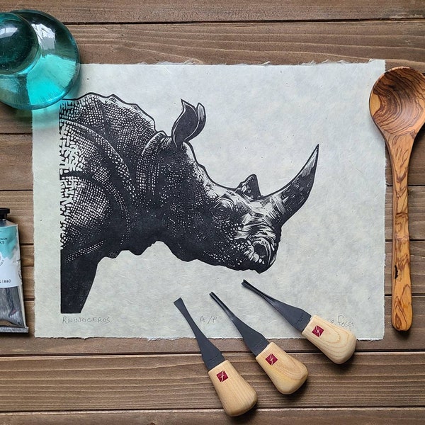 Rhino Print - Etsy