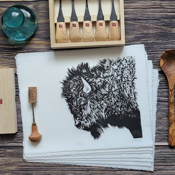 Bison Print - Etsy