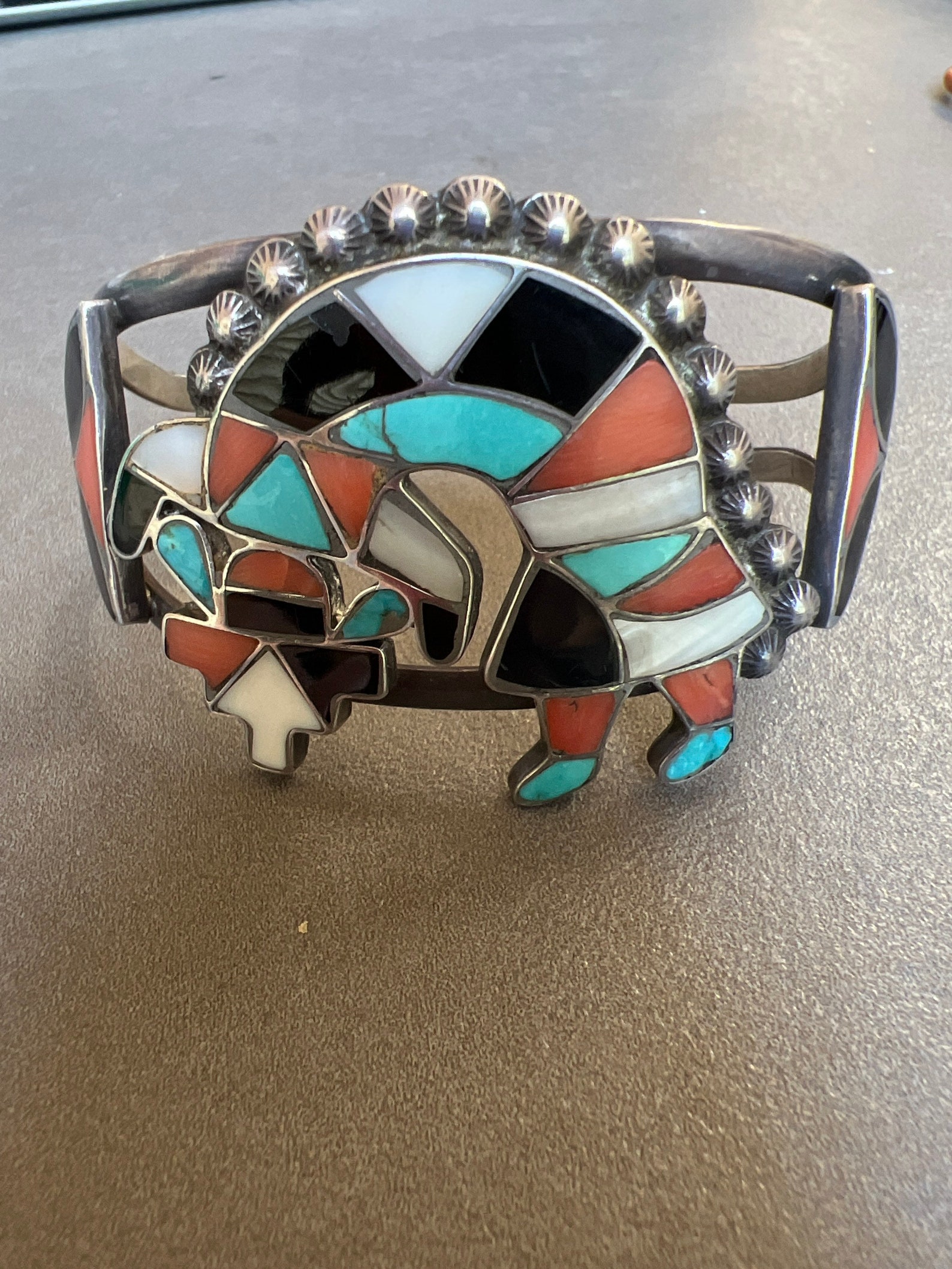 Vintage Zuni Rainbow Man Inlay Cuff - Etsy