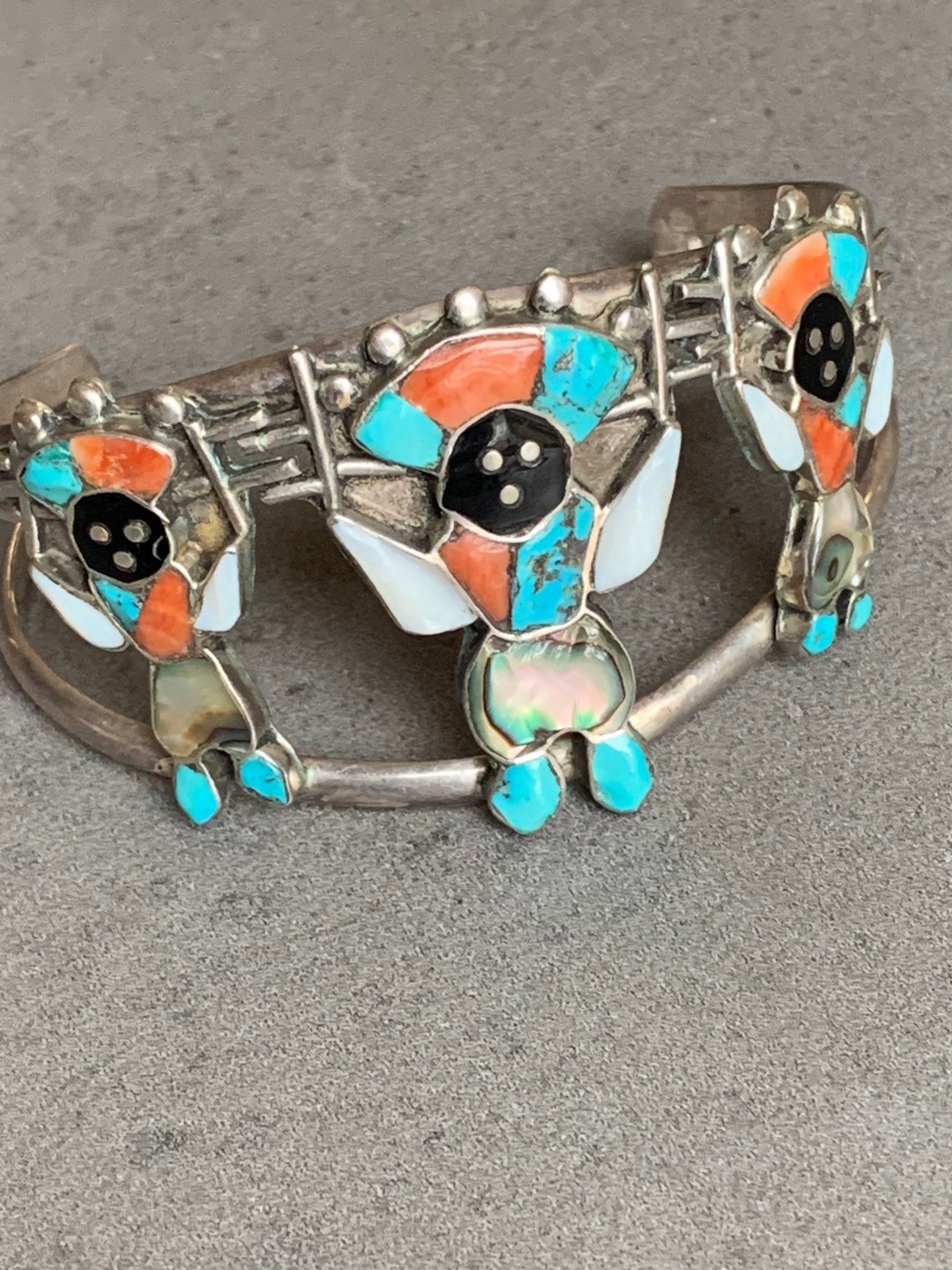 Vintage Sterling Zuni Crown Dancer Cuff - Etsy