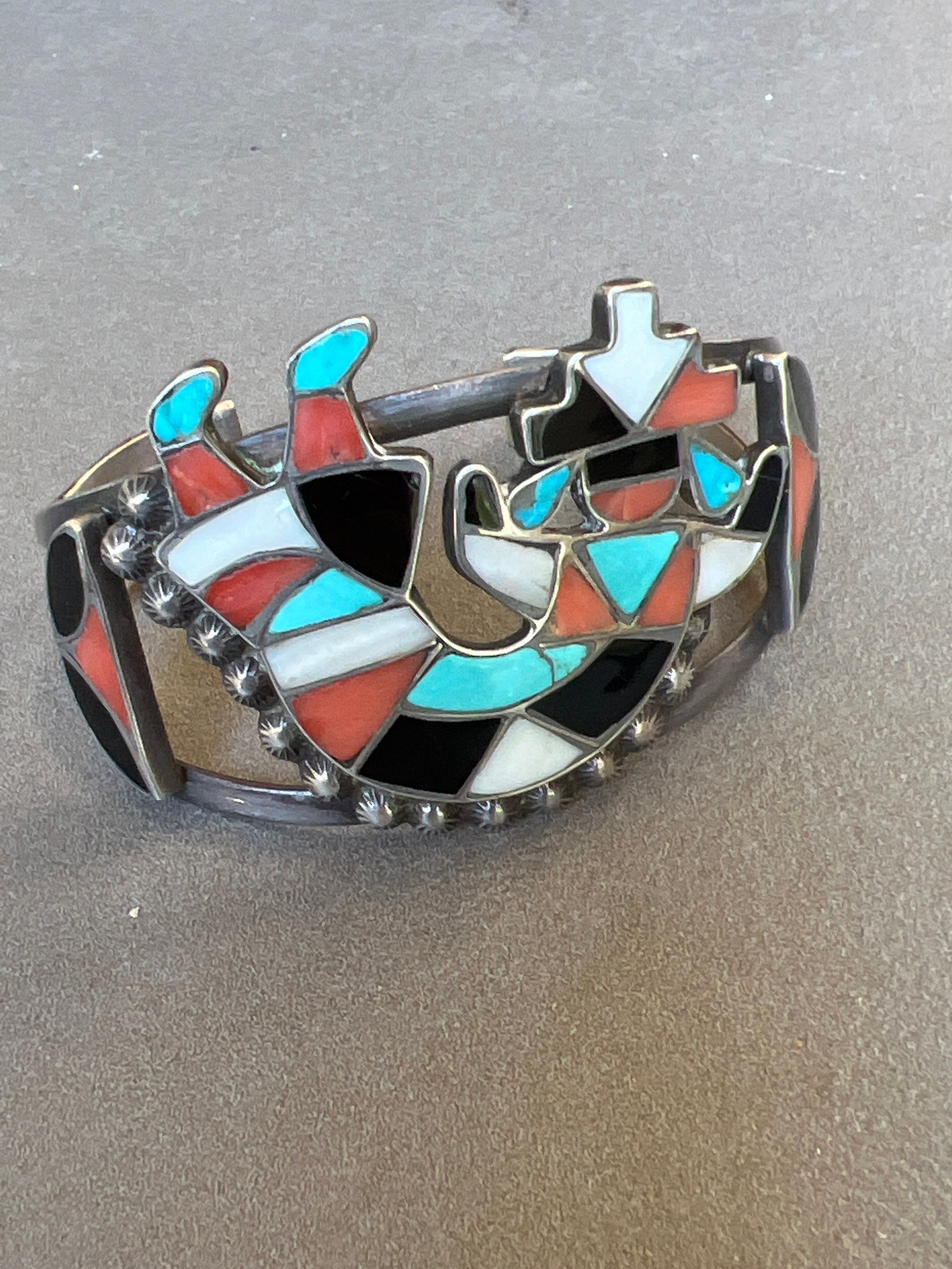 Vintage Zuni Rainbow Man Inlay Cuff - Etsy