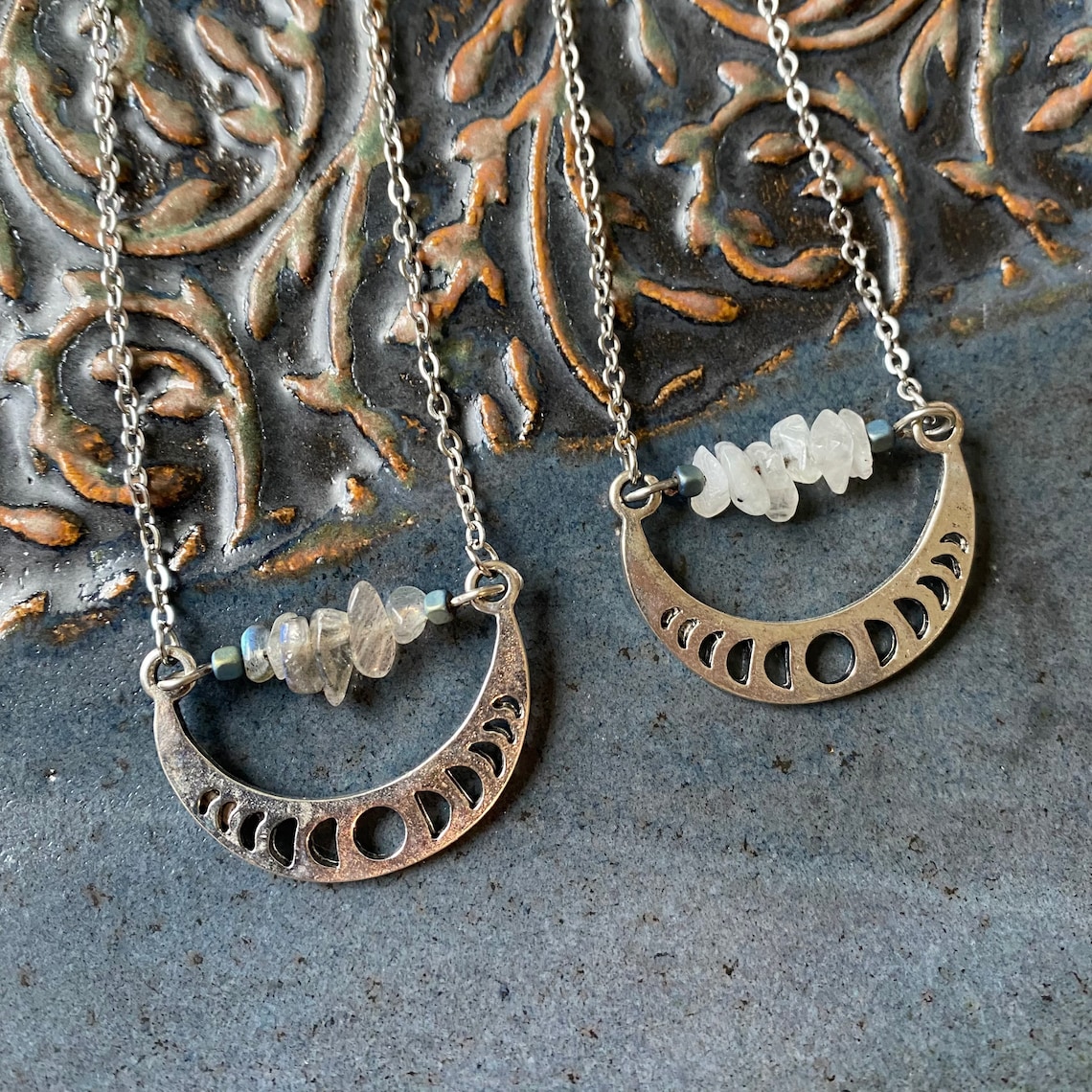Moon Phase Necklace Silver - Etsy