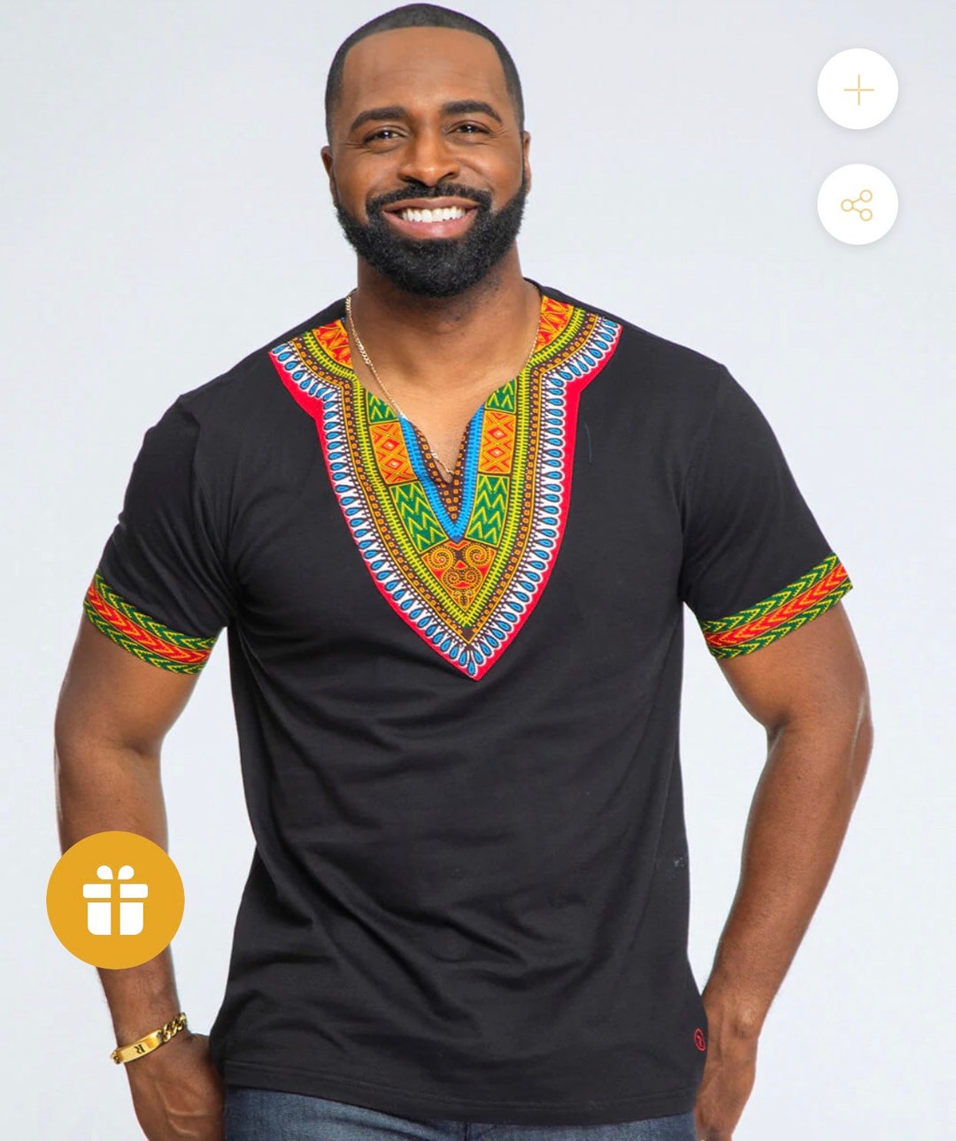 African Original Dashiki Tops in Denim or White Color - Etsy