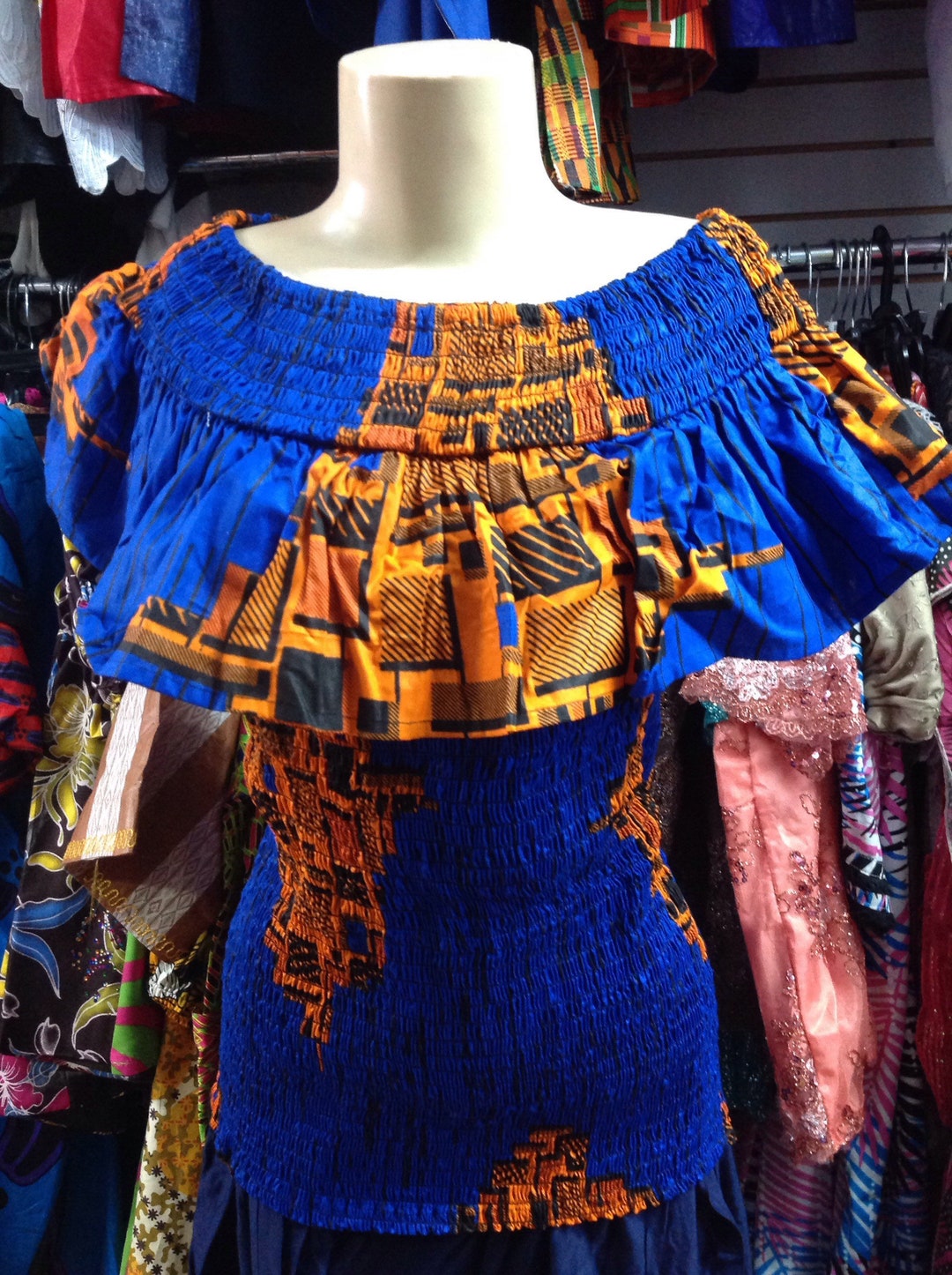 African Elastic Tube Top Dashaiki Tube Top Kentai Print - Etsy