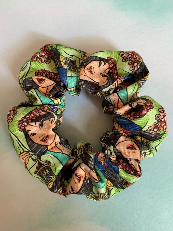 Mulan Flower Crown Inspired Custom Fabric Scrunchie | Etsy