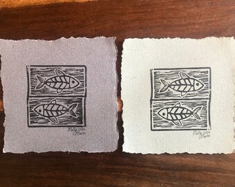 Fish Woodblock Print - Etsy