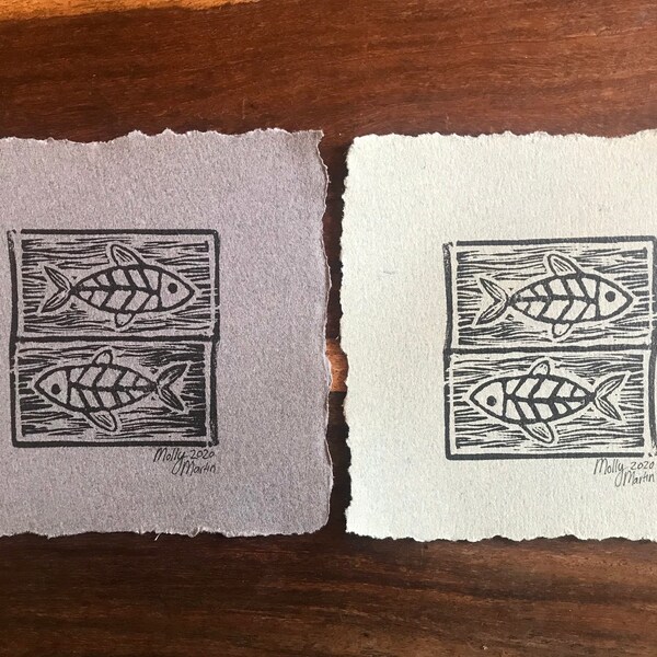 Fish Woodblock Print - Etsy