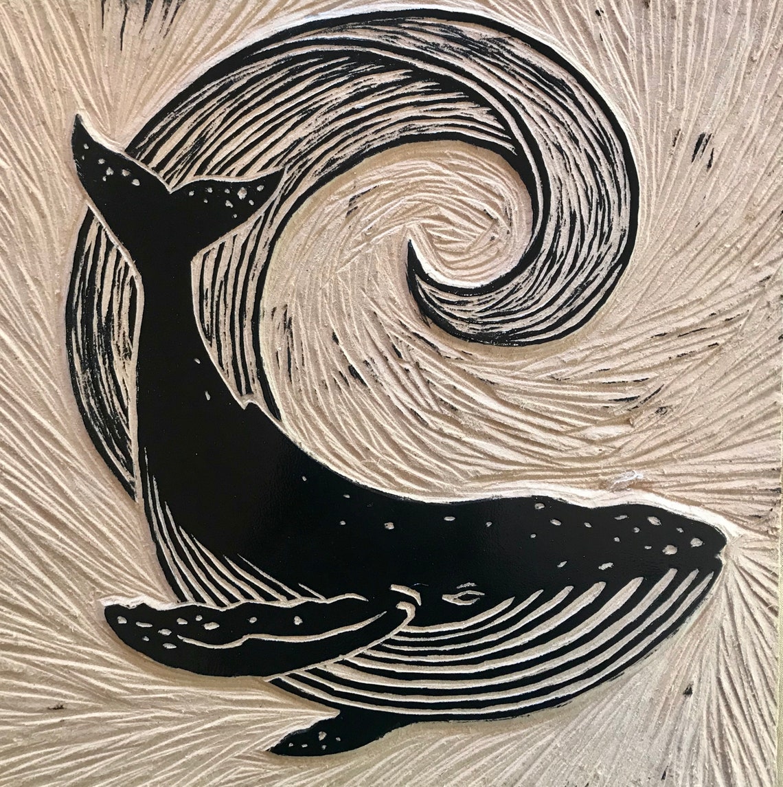 Humpback Whale Woodblock Print - Etsy