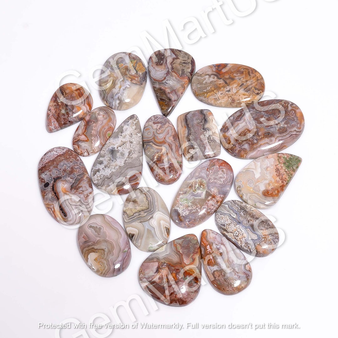 Mexican Crazy Lace Agate Cabochon Lot 100% Natural Gemstone for Making ...