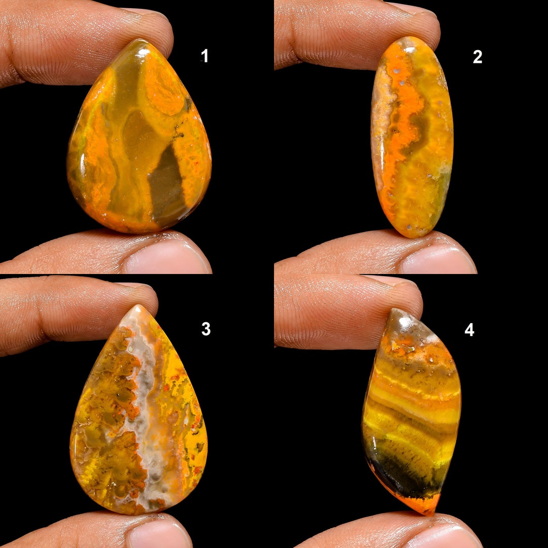 Natural Medium Sized Bumblebee Jasper Cabochon Yellow Jasper Stone ...