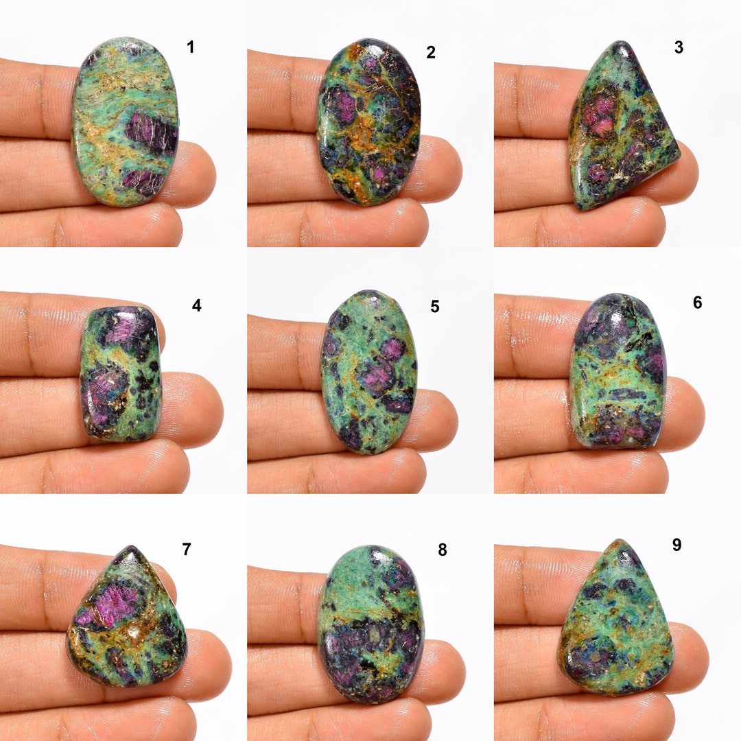 Natural Ruby Fuchsite Cabochon Hand-polished Calming Crystal Ruby in ...