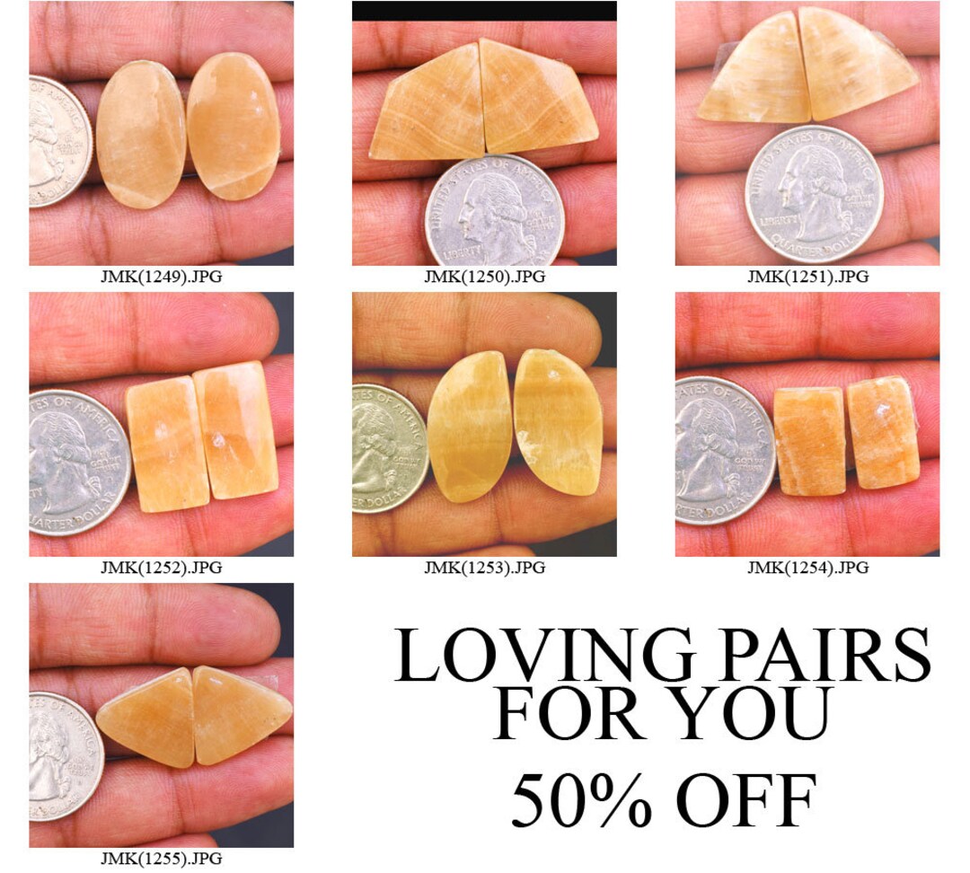 Aaa Quality Top Natural YELLOW CALCITE PAIRS Cabochon Flat - Etsy