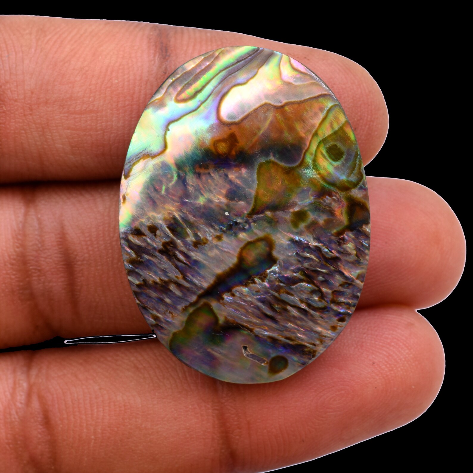 Natural Abalone shell gemstone 53 CT 36x26x7 MM one side | Etsy