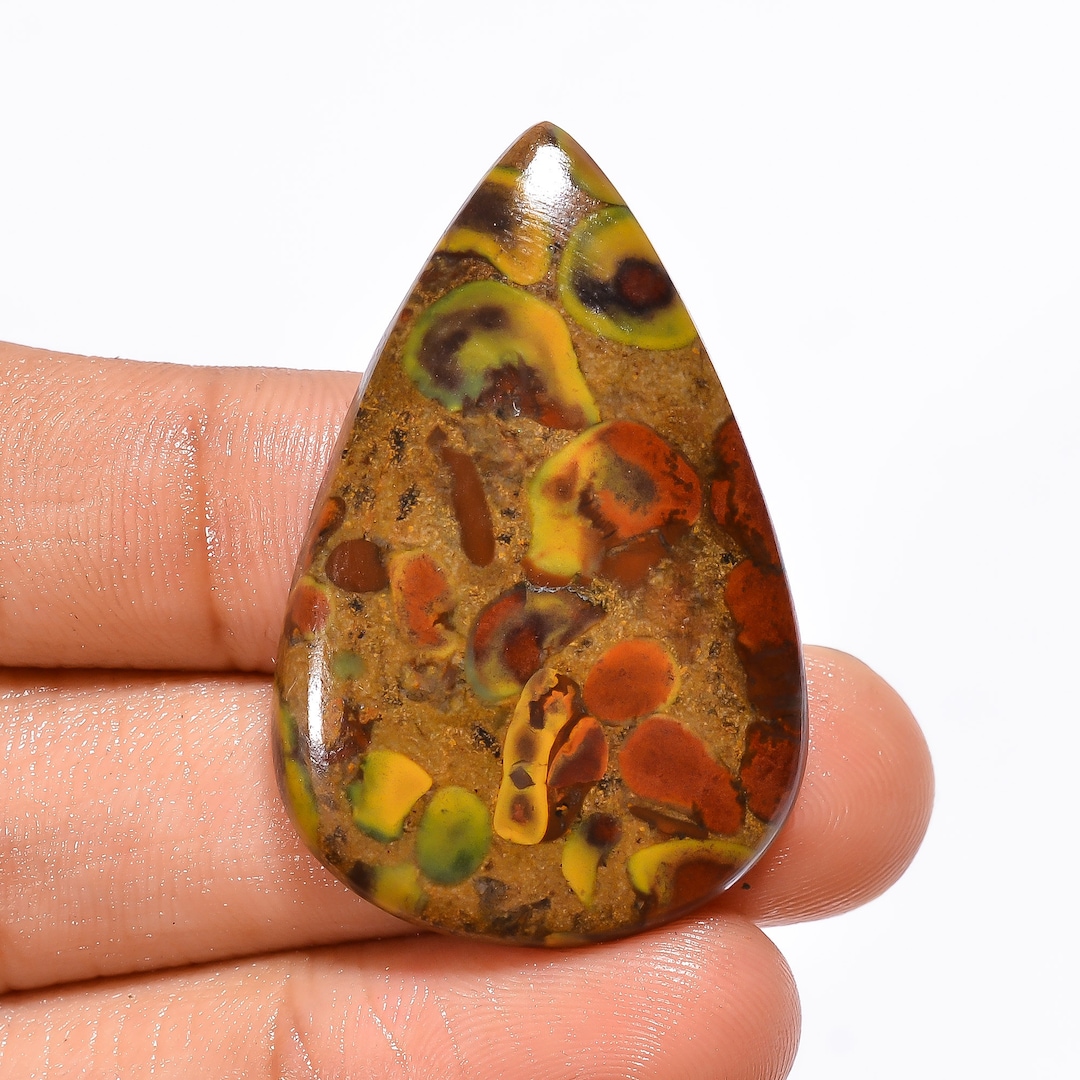 Fruit Jasper Flatback Polished Cabochons Natural Fruit Jasper Pear ...