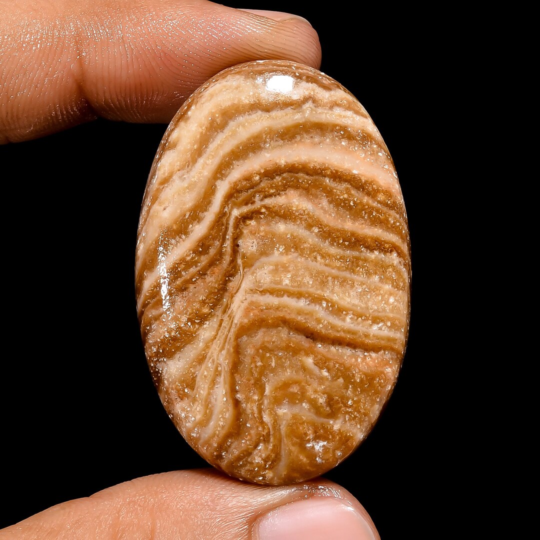 Brown Aragonite Cabochon, Banded Calcite, Aragonite Crystal, Hand ...