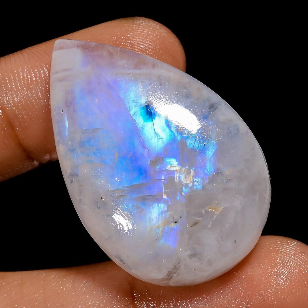 Natural Moonstone Rainbow Moonstone Mix Shape & Size Cabochon, Blue ...