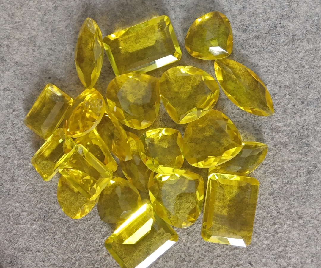 Yellow Citrine Faceted Cut Mix Loose Gemstones Mix Lot Mix Shape ...