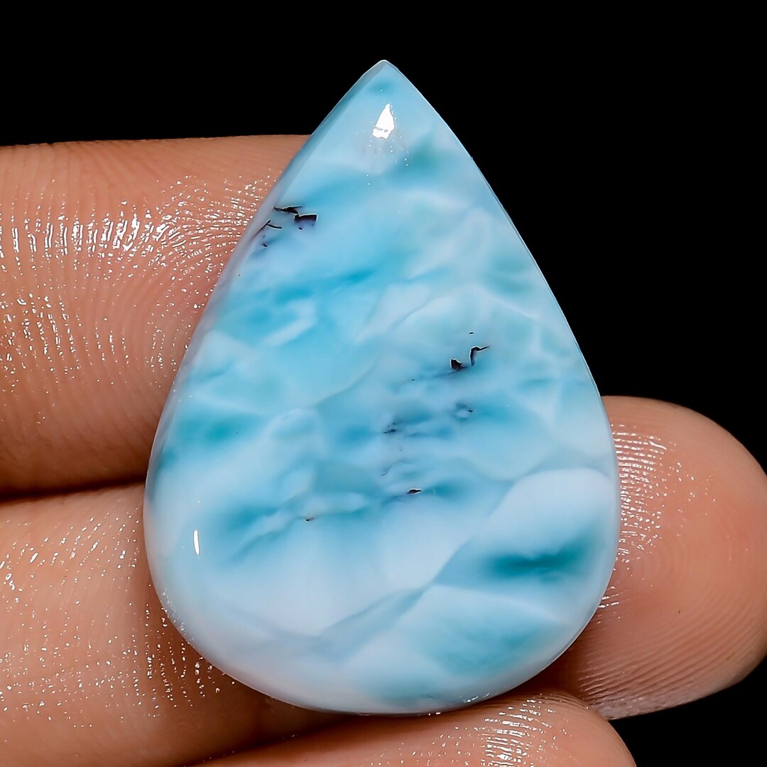 Natural Larimar Gemstone Pectolite Stone Cabochon Sky Blue Larimar ...