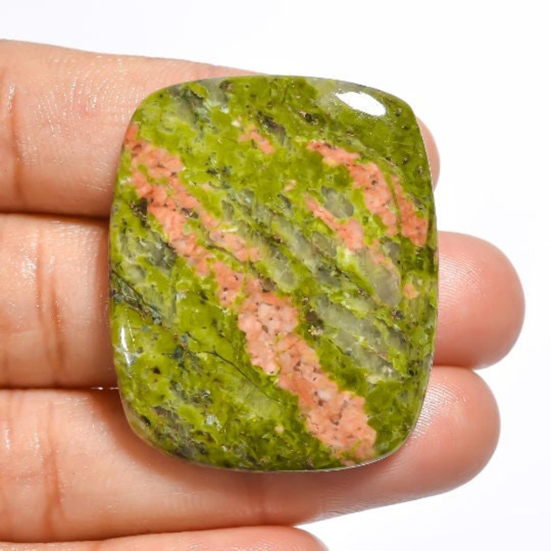 Natural Unakite Jasper Cabochon - Green Unakite Stone Smooth Polished ...