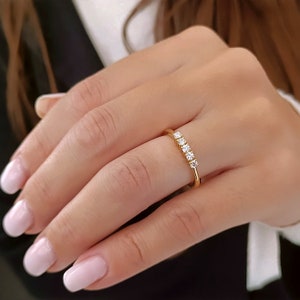 Five Stone Diamond Ring 18k Gold, 5 Diamond Engagement Ring, Diamond ...