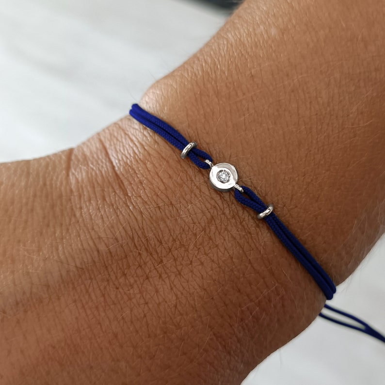 String Bracelet With Diamond 18k Gold Diamond Bracelet - Etsy