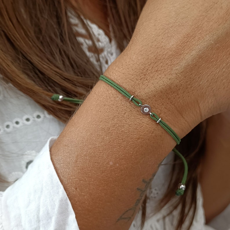 String Bracelet With Diamond 18k Gold Diamond Bracelet - Etsy