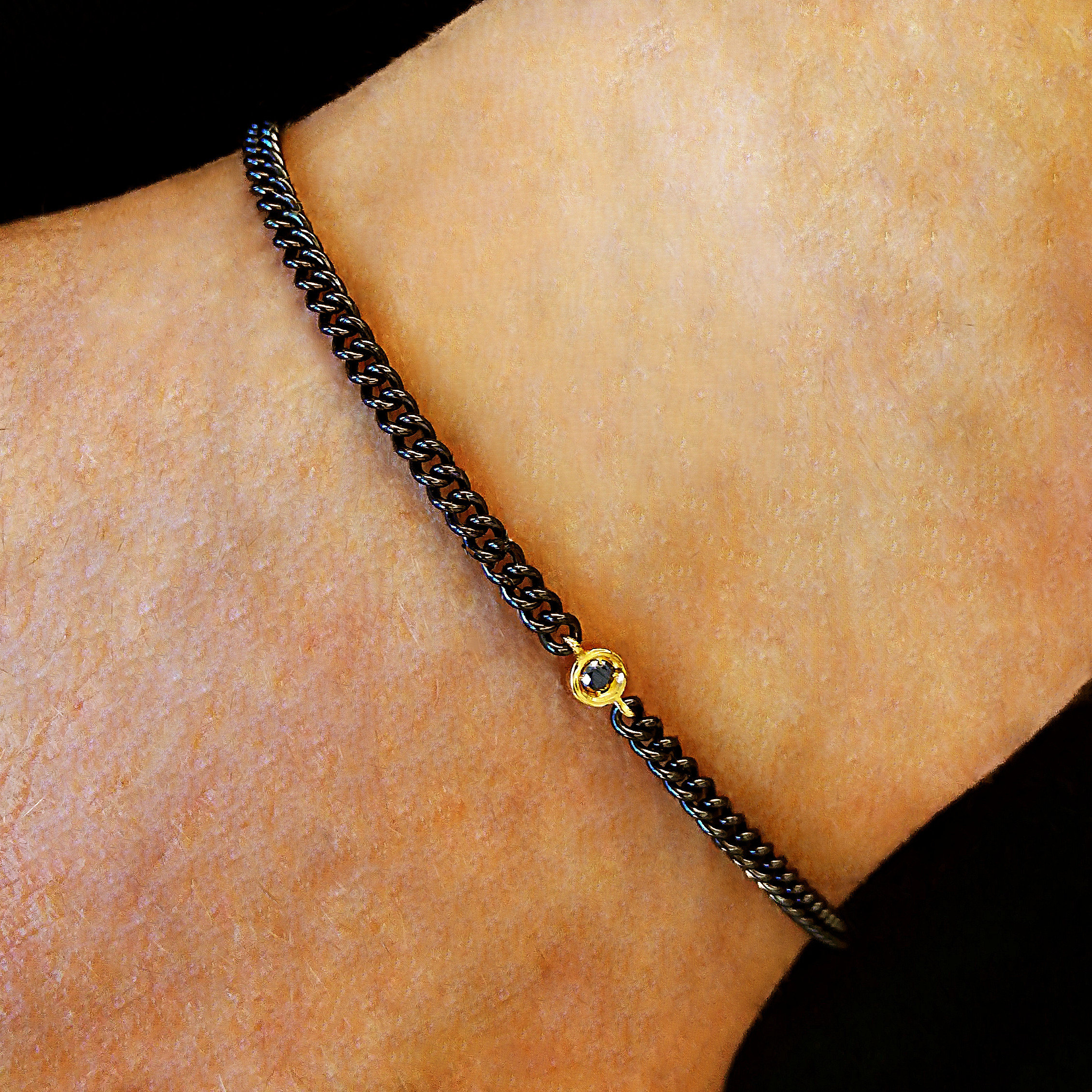 Black diamond bracelet mens bracelet | Etsy