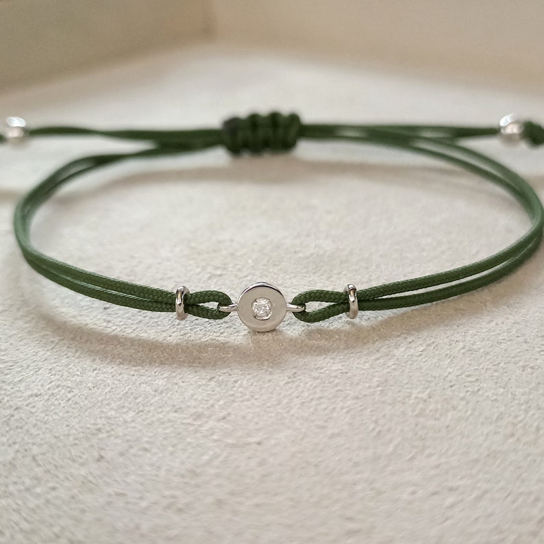 String Bracelet With Diamond 18k Gold Diamond Bracelet - Etsy