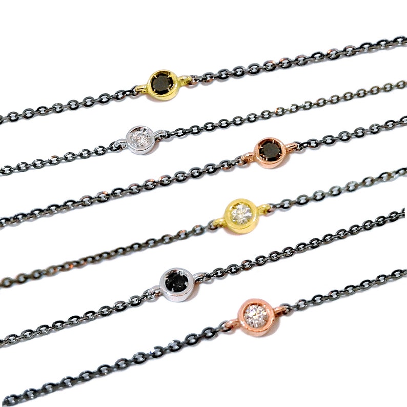 Dainty Gold Bracelet Black Diamond Mens Bracelet - Etsy