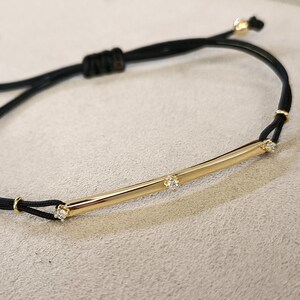 String Bracelet With Diamond 18k Gold, Diamond Bracelet, Tennis ...