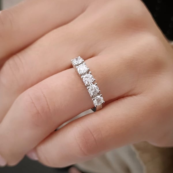 5 Diamond Ring - Etsy