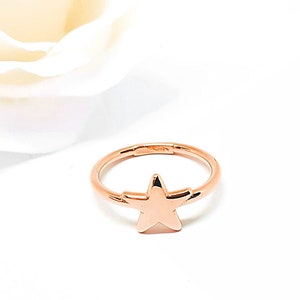 Star Ring in 9k Solid Gold, Minimalist Ring. - Etsy