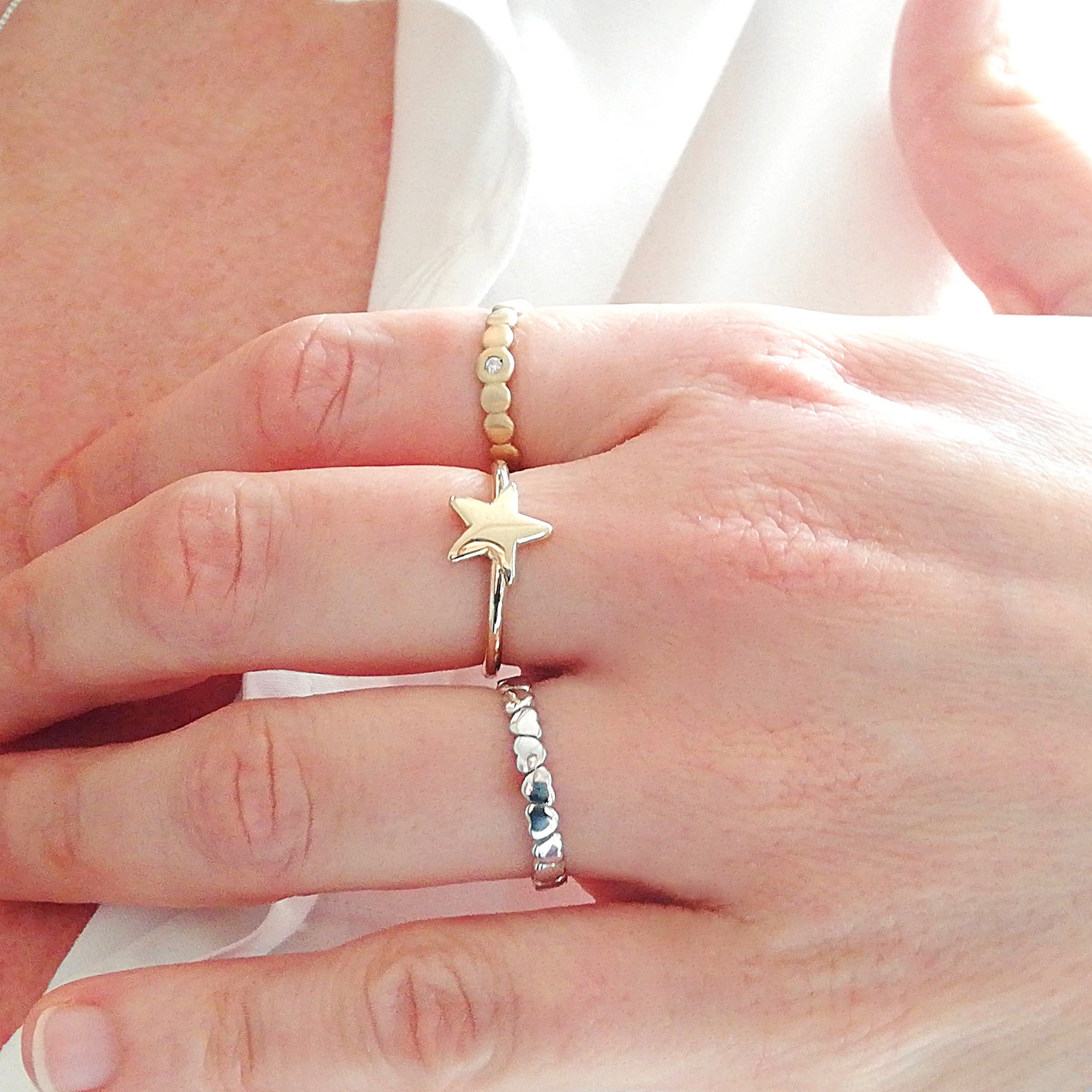 Star Ring in 9k Solid Gold Minimalist Ring. | Etsy