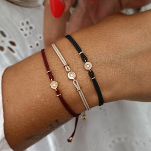String Bracelet With Diamond 18k Gold, Diamond Bracelet, Friendship ...