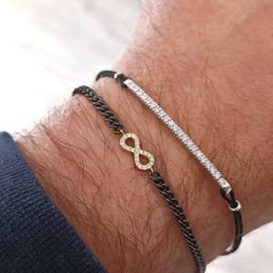 Infinity Bracelet Men 18k Gold, Mens Bracelet, Diamond Bracelet Men - Etsy