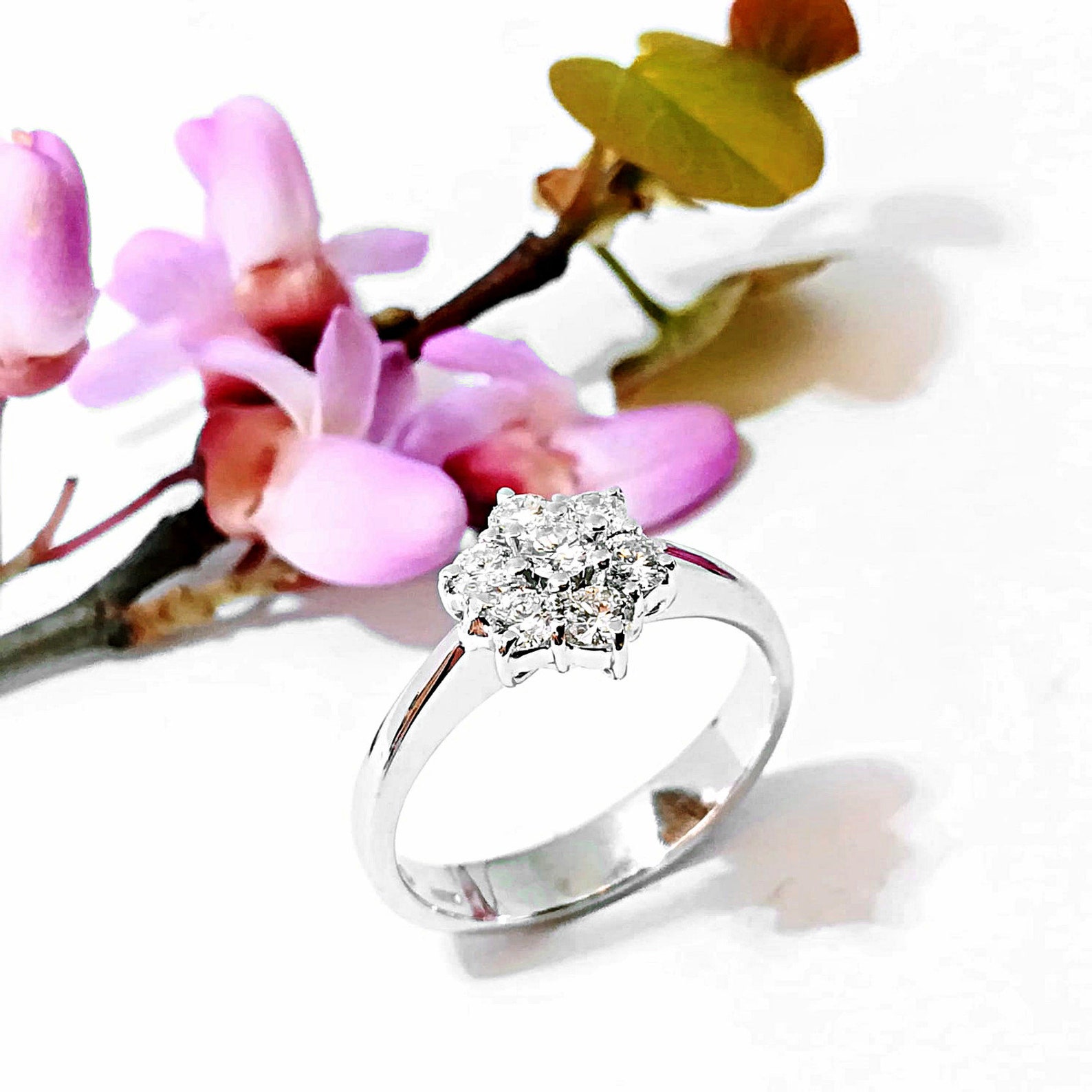 Flower Engagement Ring Daisy Diamond Ring - Etsy