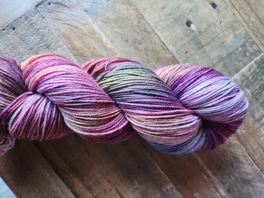 Hand Dyed Yarn | 'wild Mountain Thyme' | Various Bases | Purples Golds ...